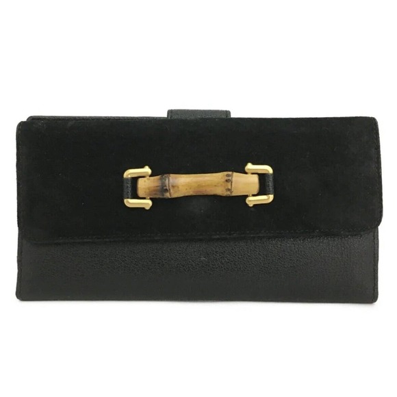 Gucci | Bags | Gucci Bamboo Leather Long Bifold Wallet Euc | Poshmark